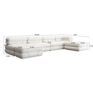 Cloud Sectional Sofa White Boucle | Modani x The Kooples Limited Editi ...
