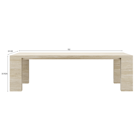 Roma Dining Table Travertine – Modani Furniture