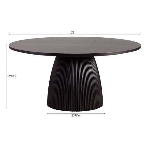 Oxford Round Dining Table Black Wood – Modani Furniture