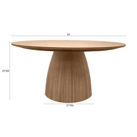 Oxford Round Dining Table Greige Oak – Modani Furniture