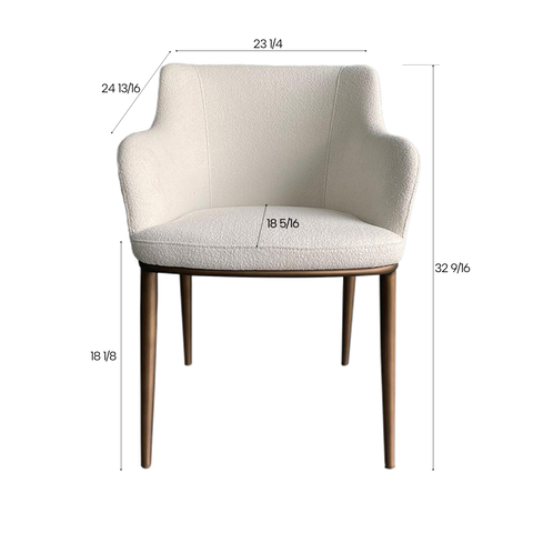 Jade Dining Chair White Boucle – Modani Furniture