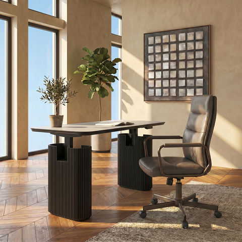Alpha Office Chair High Back Soft Taupe – Modani Furniture