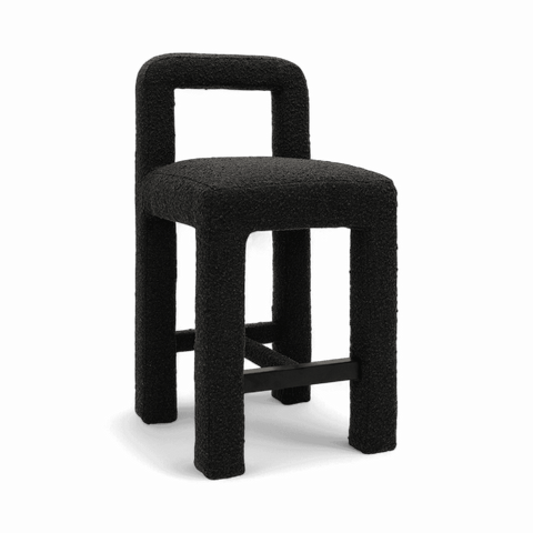 Viva Black Boucle Counter Stool – Modani Furniture