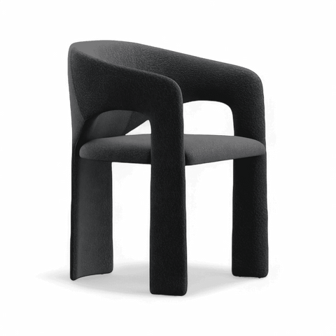 Aria Dining Chair Black Boucle – Modani Furniture