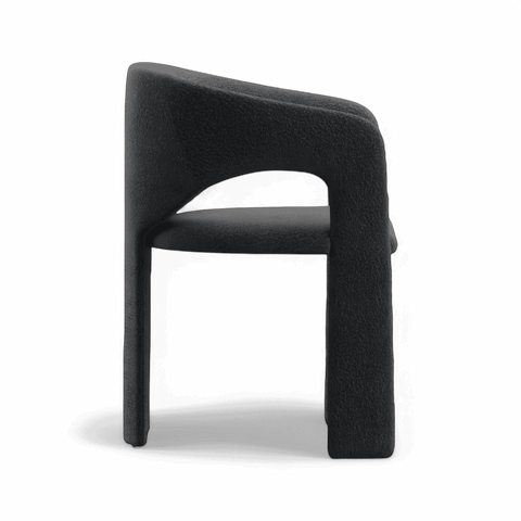 Aria Dining Chair Black Boucle – Modani Furniture