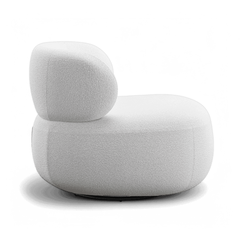 Lilo Swivel Lounge Chair White Boucle – Modani Furniture