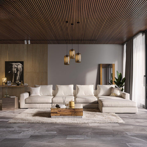 Braxton Large Sectional Sofa Cream – Modani Furniture