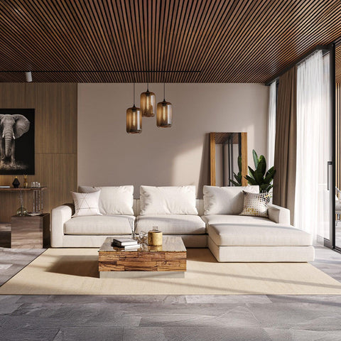 Braxton Sectional Sofa Cream – Modani Furniture