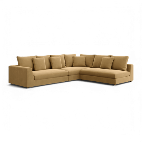 Gianni Sectional Sofa Camel Velvet – Modani Furniture
