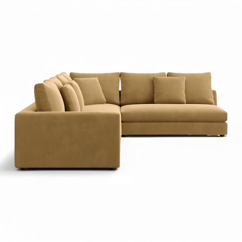 Gianni Sectional Sofa Camel Velvet – Modani Furniture