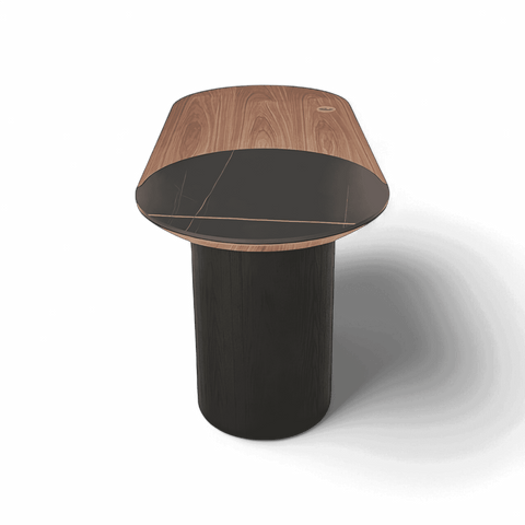 Jude Office Desk Walnut & Black – Modani Furniture