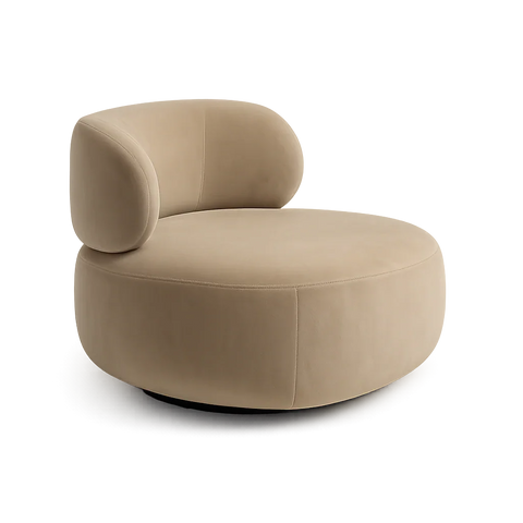 Lilo Swivel Lounge Chair Beige Velvet – Modani Furniture