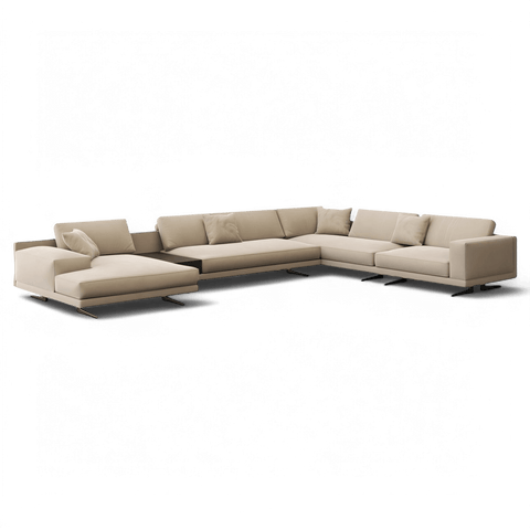 Maestro Sectional Sofa Beige Velvet – Modani Furniture