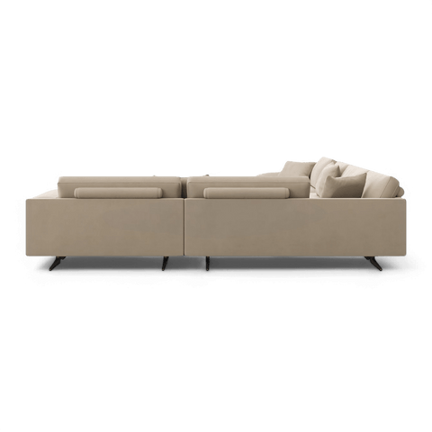 Maestro Sectional Sofa Beige Velvet – Modani Furniture