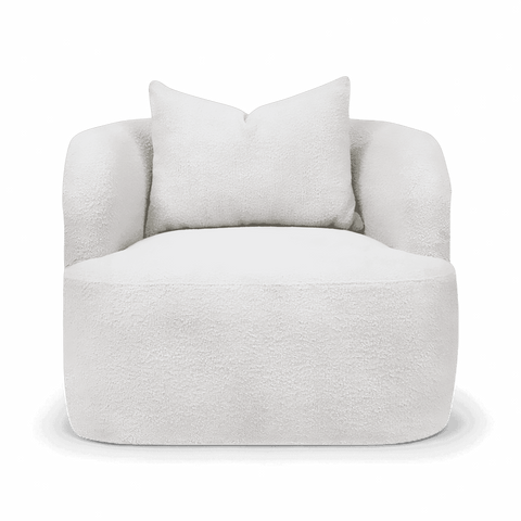 Naomi Lounge Chair White Boucle – Modani Furniture