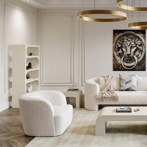 Naomi Lounge Chair White Boucle – Modani Furniture