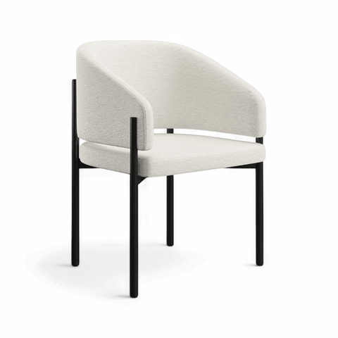 Oxford Dining Chair Off White & Black Frame – Modani Furniture