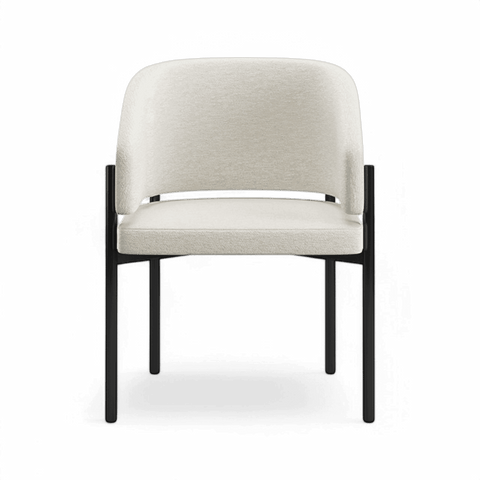 Oxford Dining Chair Off White & Black Frame – Modani Furniture