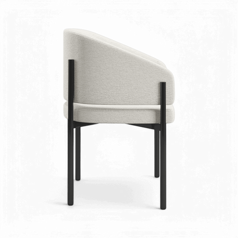 Oxford Dining Chair Off White & Black Frame – Modani Furniture