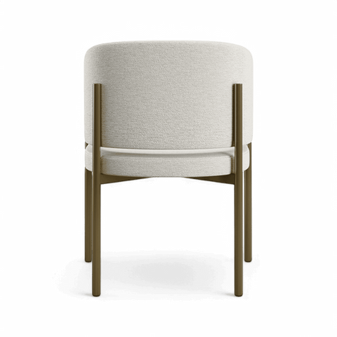 Oxford Dining Chair Off White & Brass Frame – Modani Furniture
