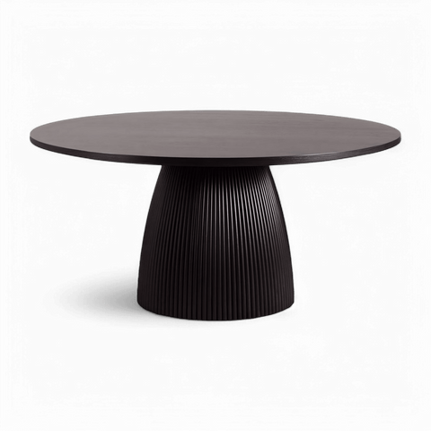 Oxford Round Dining Table Black Wood – Modani Furniture