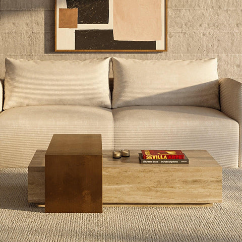 Roma Coffee Table Travertine – Modani Furniture
