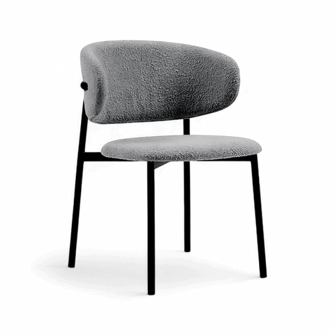 Zoya Dining Chair Gray Boucle – Modani Furniture