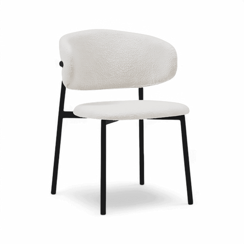 Zoya Dining Chair White Boucle – Modani Furniture