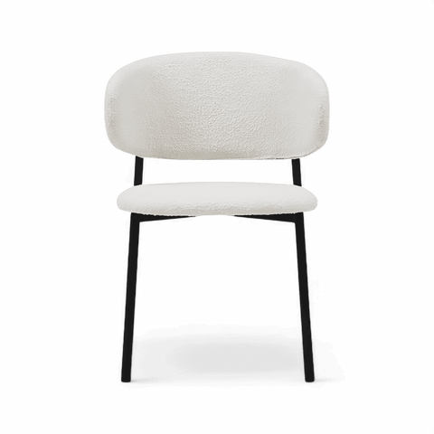 Zoya Dining Chair White Boucle – Modani Furniture