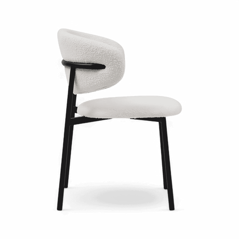 Zoya Dining Chair White Boucle – Modani Furniture